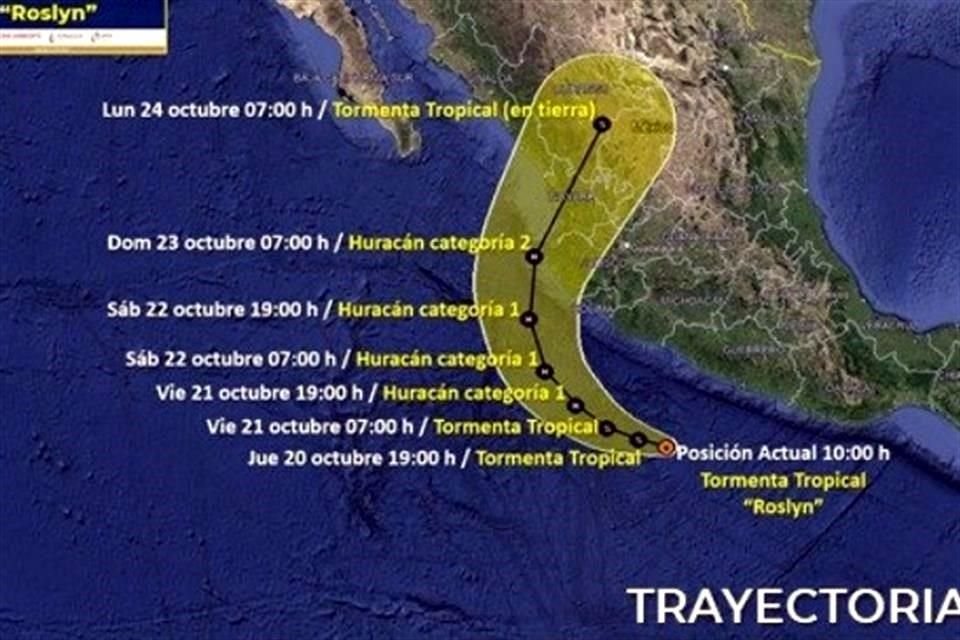 Se forma tormenta 'Roslyn' frente a costas de Guerrero